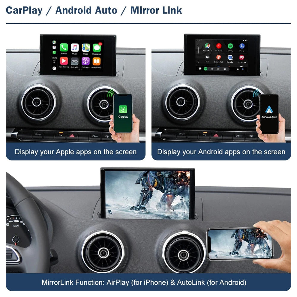 Wireless CarPlay Android Auto Interface for Audi A3 / S3 / RS3 2010-20 ...