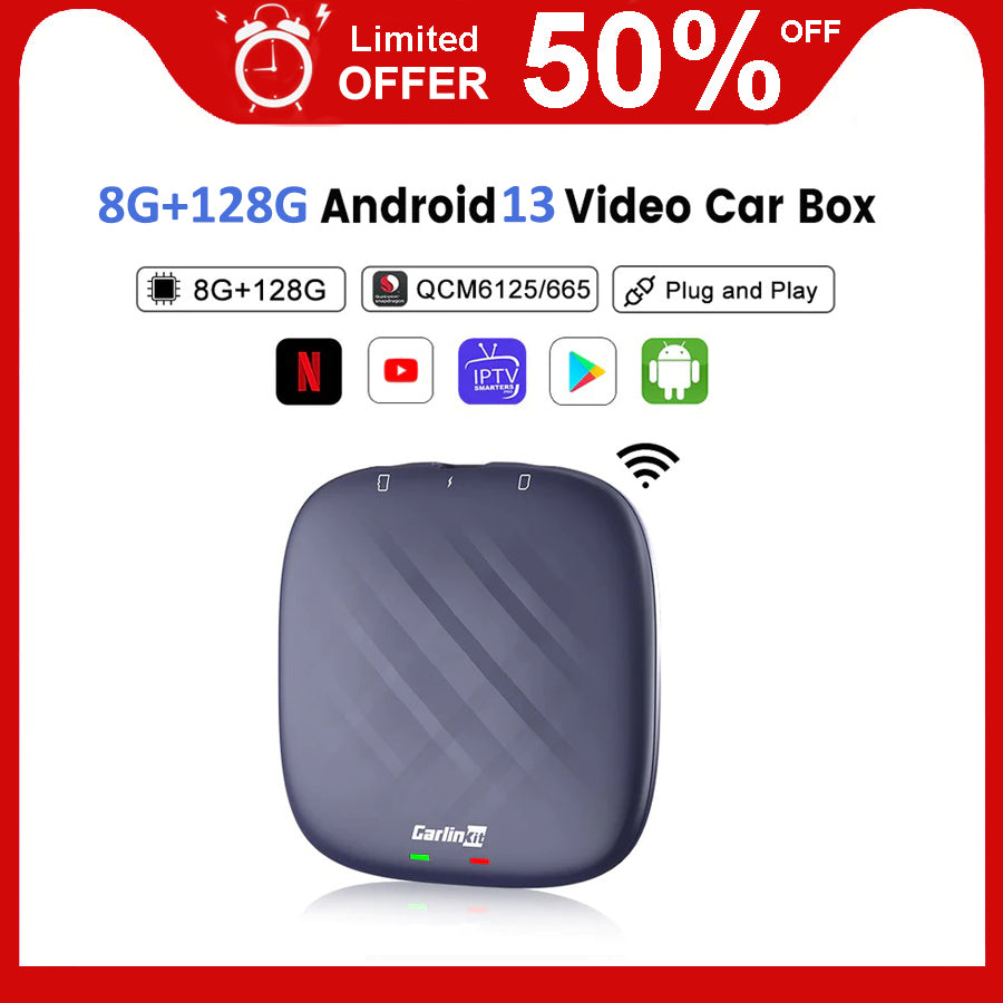 CarlinKit 8G+128G 8 CORE CarPlay Ai Box Android 11/12/13 Wireless Android Auto & Apple Netflix ...